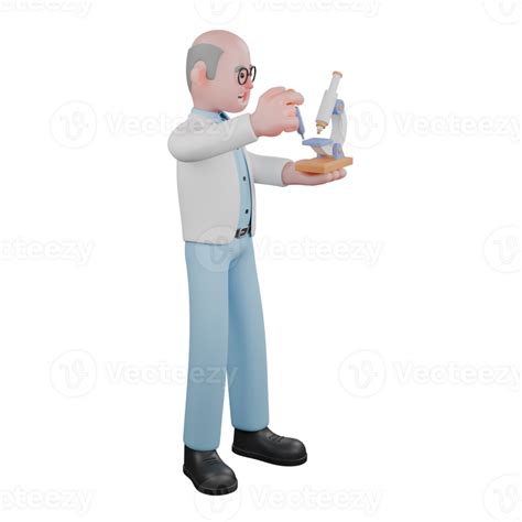 3d Science Enforcement Male Scientist A Male Scientist Stands Holding
