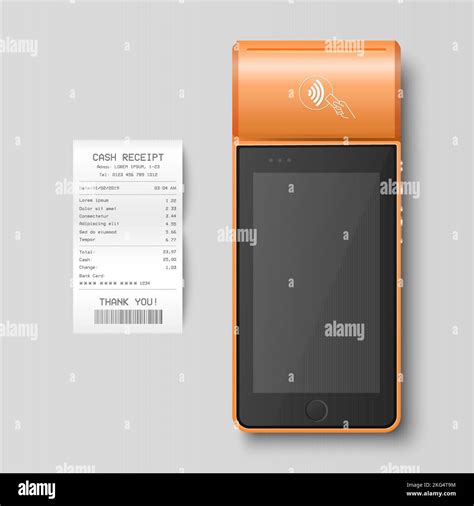 Vector 3d Nfc Payment Machine With Approved Status Paper Check Receipt Isolated Wi Fi