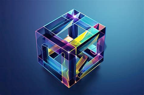 Vector Illustration Of Abstract 3d Cube Premium Ai Generated Image