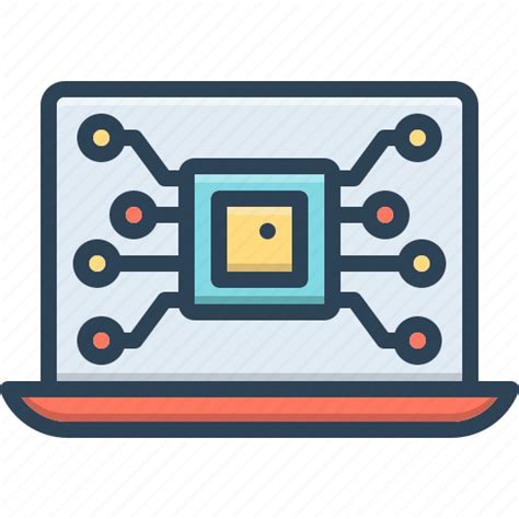 Electronic Voltaic Cathodic Connection Microchip Circuit Icon