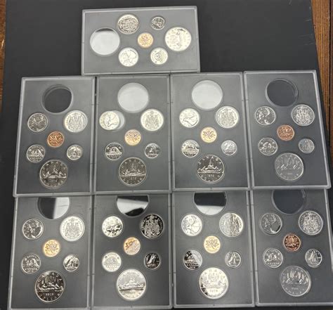 9 Double Dollar Sets No Silver Dollar Plastic Cases Only With Coins