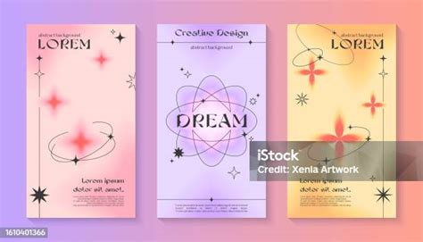 선형 모양 흐릿한 반짝임 90년대 스타일의 텍스트 복사 공간이 있는 벡터 인스타 스토리 그라디언트 템플릿 0명에 대한 스톡 벡터 아트 및 기타 이미지 Istock