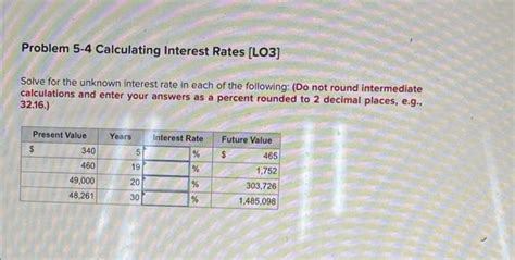 solved problem 5 4 calculating interest rates l03 solve