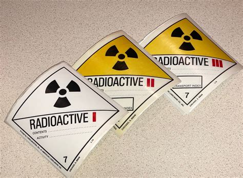Vintage 4 Radioactive Decals Dot Transportation Hazard Stickers