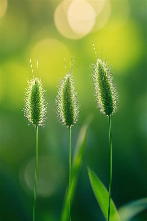 세 개의 귀여운 초록색 Tuft