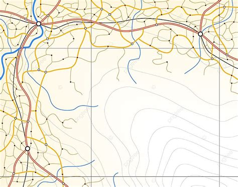 Generic Map Road Map Route Highway Background Landscape Geography