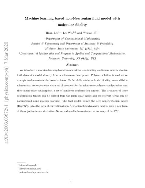 Machine Learning Based Non Newtonian Fluid Model With Molecular