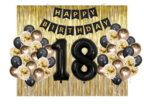 Zestaw Dekoracji Balony 18 Urodziny Osiemnastka Osiemnastka Dekoracja
