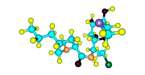 Clindamycin Molecular Structure Isolated On White Stock Illustration