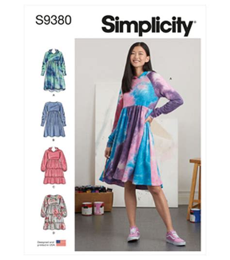 Simplicity S9380 Size Xs To Xl Misses Sweatshirt Dress Sewing Pattern