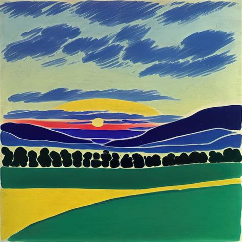 Pintura artística al atardecer Foto Premium