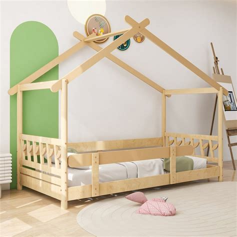 Redom Kinderbett Hausbett Funktionsbett Holzbett Mit Gitter Und