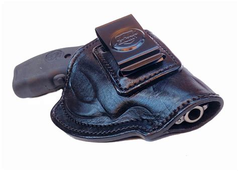 Max Carry Black Leather Iwb Holster For Smith And Wesson Sandw Airweight