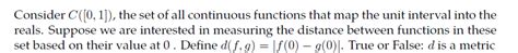 Solved Consider C 01 ﻿the Set Of All Continuous