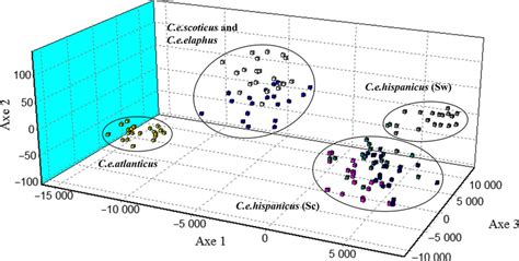 Three Dimensional Plot Of The Factorial Correspondence Analysis Fca