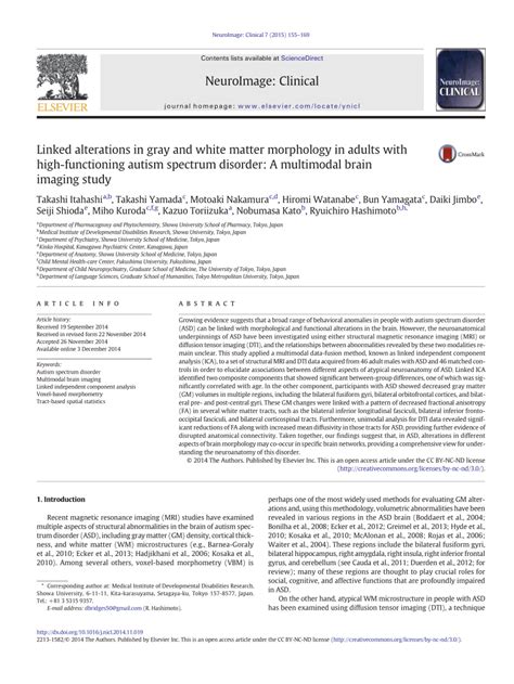 Pdf Linked Alterations In Gray And White Matter Morphology In Adults With High Functioning
