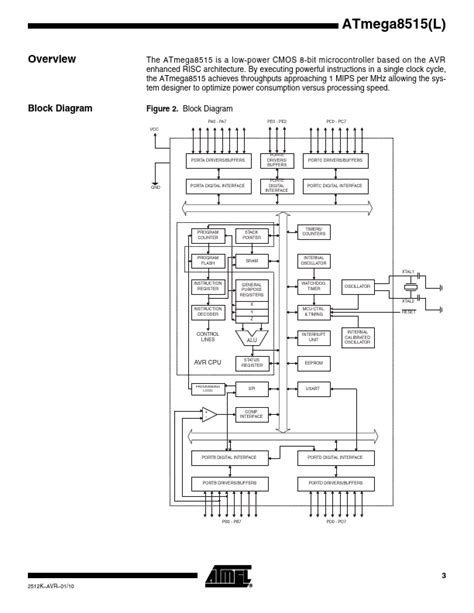 Atmega8515 Atm Ega 8 Bit Avr Microcontroller Atmel Corporation