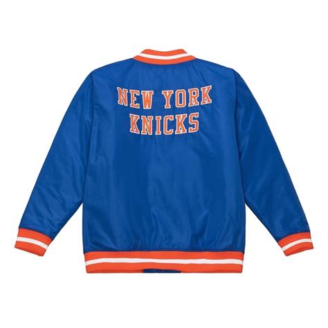 MITCHELL NESS 外套 棒球外套 PUFFER JACKET 藍色 尼克 緞面 男 MN22BOU05NYK NBA