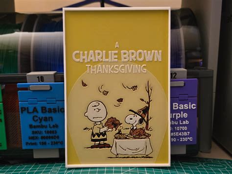 A Charlie Brown Thanksgiving Poster Hueforge Art By Lumpy3d Makerworld Download Free 3d Models