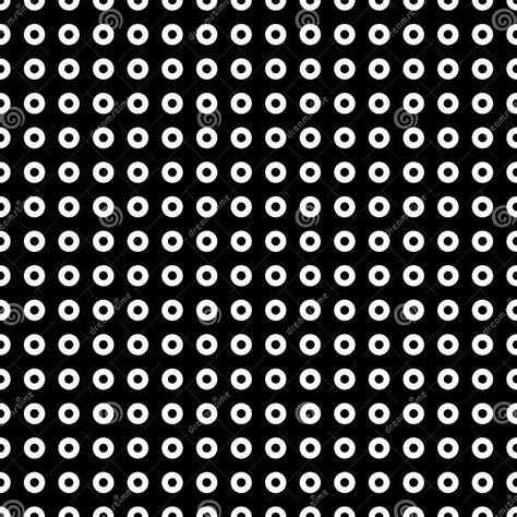 Abstract Modern Minimal Black And White Monochrome Geometry Broad Circles Polka Dot Grid Pattern