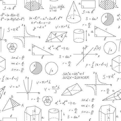 Premium Vector Blackboard Mathematical With Thin Line Shapes Seamless Pattern Background Vector