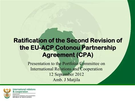 Ppt Ratification Of The Second Revision Of The Eu Acp Cotonou