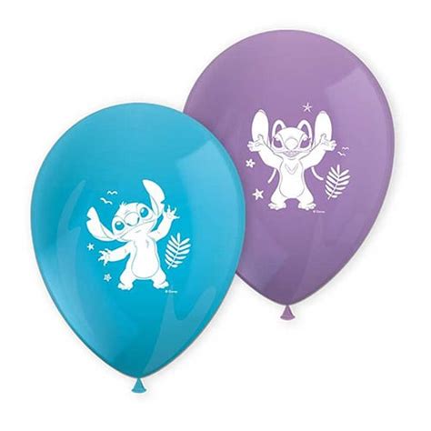 Lilo And Stitch Disney Latex Balloons 28cm 11 In Pack Of 8 Partyrama