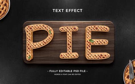 Premium PSD Pie Text Effect