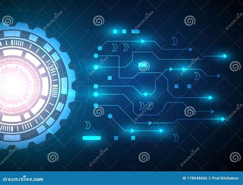 Circuit Technology Background With Hi Tech Digital Data Stock Vector