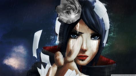 Anime Girls Flower In Hair Akatsuki Blue Hair Naruto Shippuuden