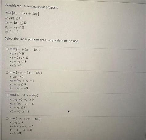 Solved Consider the following linear program, \\[ | Chegg.com