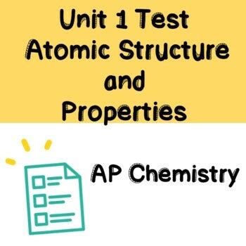 AP Chemistry Unit Test Atomic Structure And Properties Editable
