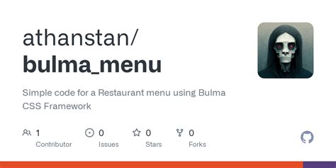 GitHub Athanstan Bulma Menu Simple Code For A Restaurant Menu Using Bulma CSS Framework
