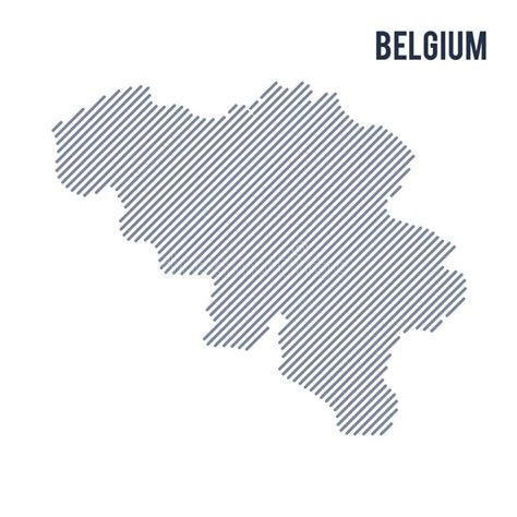 Vector Abstract Hatched Map Of Belgium With Oblique Lines Isolated On A