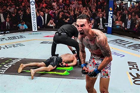 Max Holloway After Knocking Out His Opponent Justin Gaethje With A Single Second Left In The