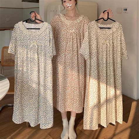 Plus Size Cartoon Pyjamas Baju Tidur Wanita Short Sleeves Round Neck