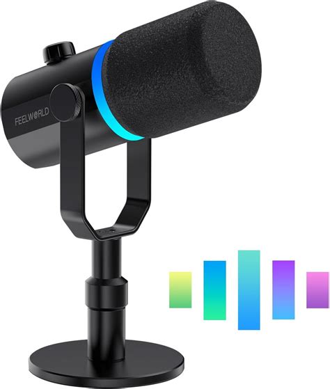 Feelworld Dynamic Microphone Xrlusb Gaming Mic With Rbg Cardioid For Xbox Pc