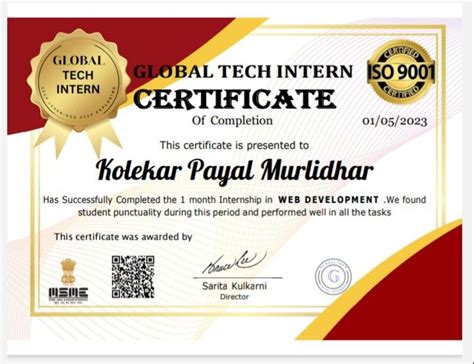 Payal Kolekar On Linkedin Globaltech Internship Opportunity Share