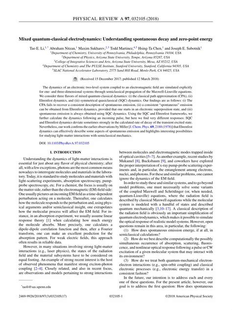 PDF Mixed Quantum Classical Electrodynamics Understanding Atto Tau Ac Il Nitzan Pdf