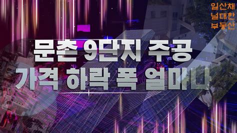 주엽동 문촌마을 9단지 주공 가격 하락 폭 Youtube