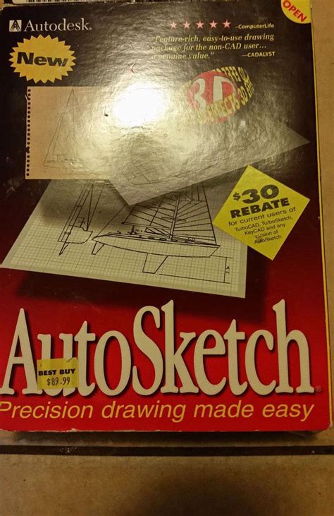 Auto Sketch Autocad Drawing Software Autodesk Windows 98 Nt Autosketch