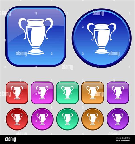 Trophy Symbol unterzeichnen Ein Set von Vintage Buttons für Ihre Konstruktion Vector