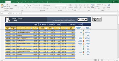 Excel Invoice Spreadsheet — Db