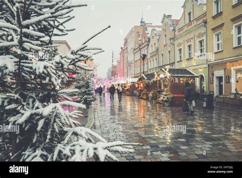 Christmas Market On The Square In Opole Poland Stock Photo Alamy