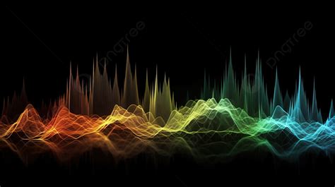 An Abstract Colored Waveform With Sound Waves Background 3d