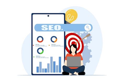 Ilustración del concepto de optimización de sitios web o análisis web y