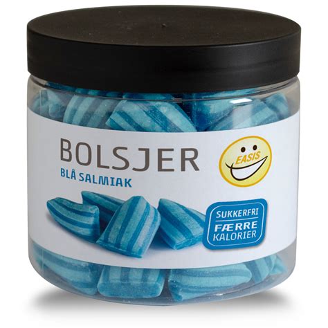 Blå Salmiak Bolsjer │ Stærk Smag Uden Sukker