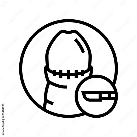 Circumcised Penis Disease Line Icon Vector Circumcised Penis Disease