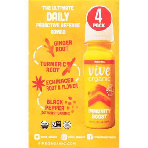 Vive Organic Shots Original Immunity Boost 4 Pack 4 Each Delivery