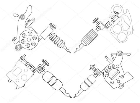 Rotary Tattoo Machine Drawing